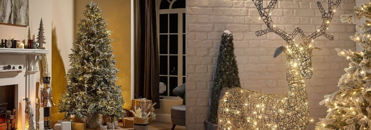 Christmas Artificial Trees, Decor, Nutcrackers and Lights