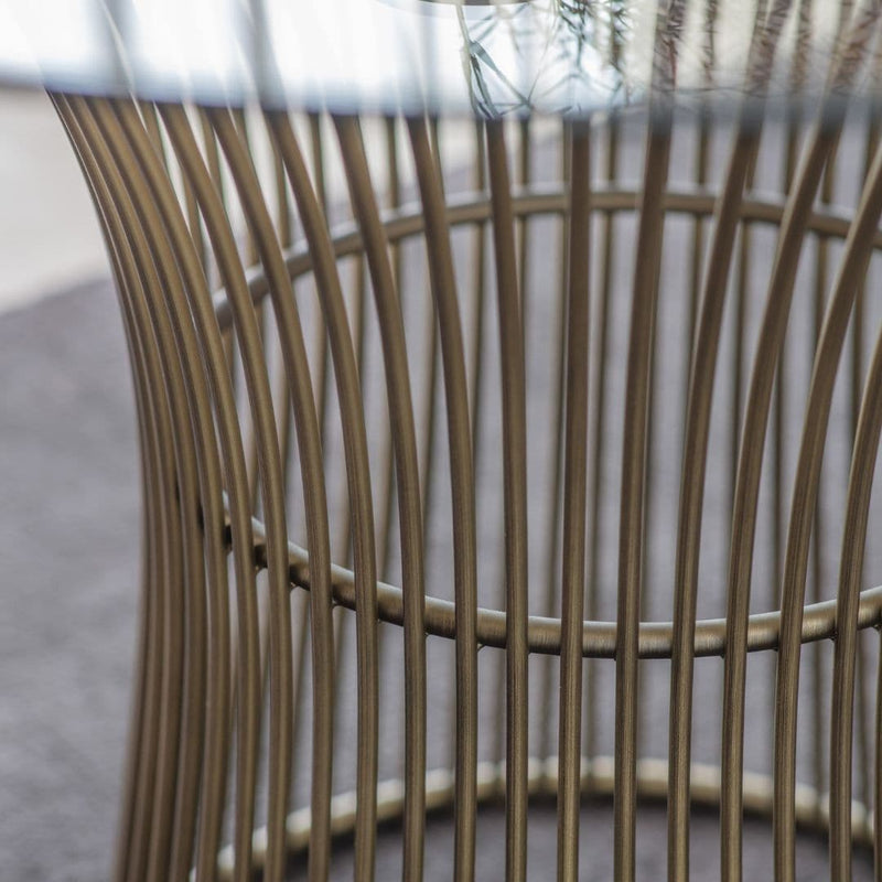 Enzo Bronze Wire Glass Circular Dining Table