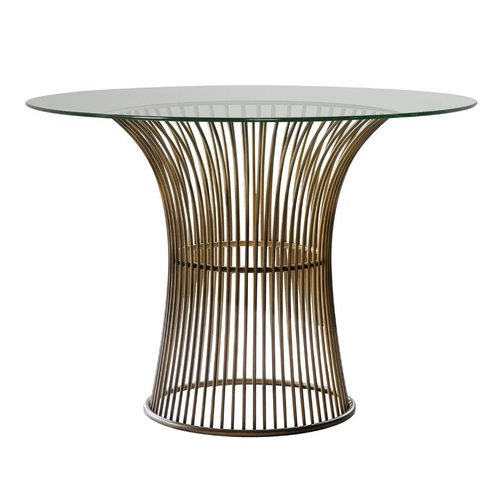 Enzo Bronze Wire Glass Circular Dining Table