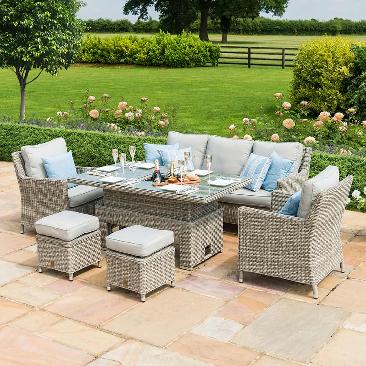 Oxford Sofa Dining Set with Ice Bucket and Rising Table | ATM Living