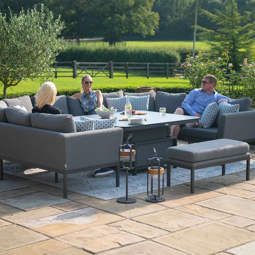 Pulse U-Shape Corner Garden Dining Set with Rising Table