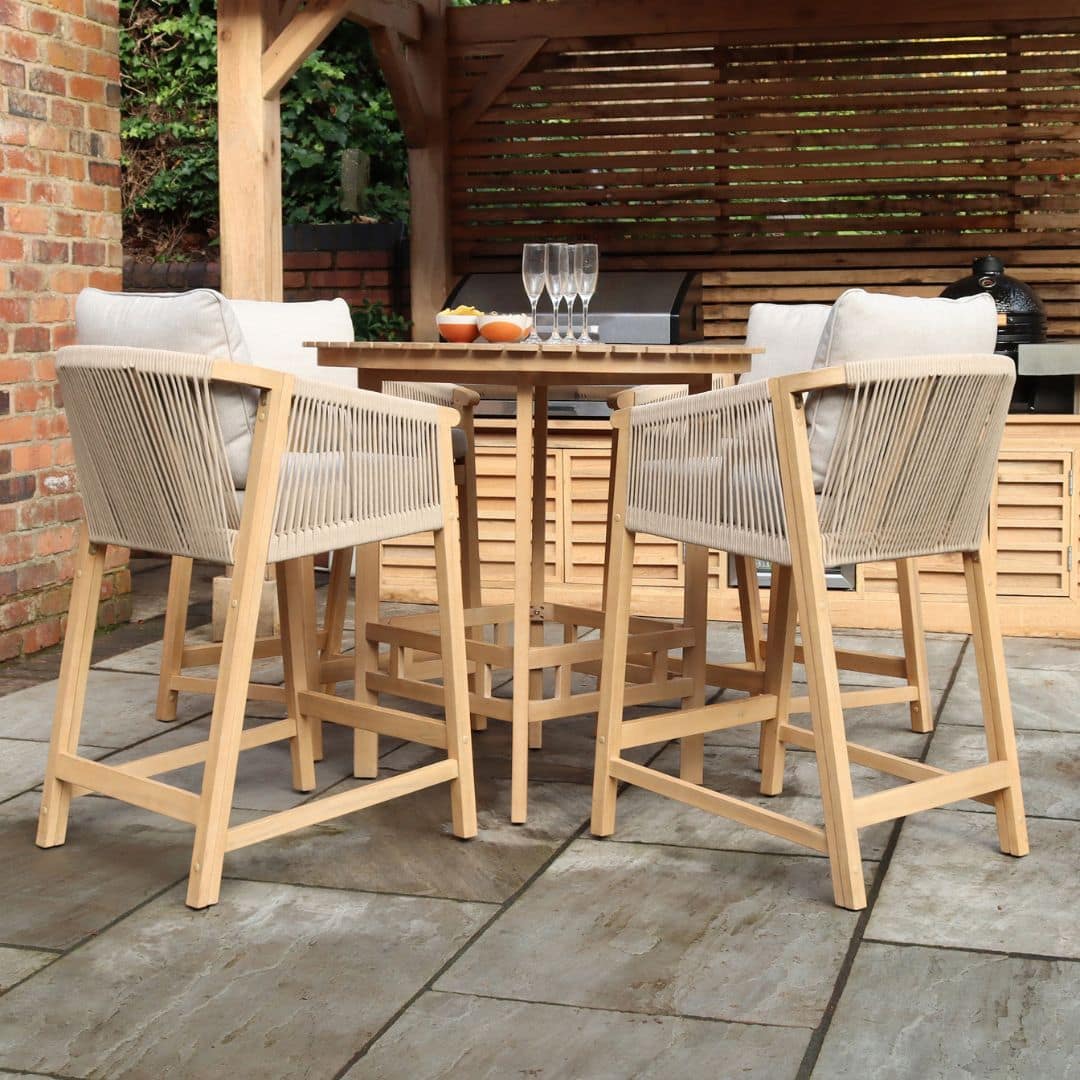 Roma 4 Seat Round Bar Set with Roma Deluxe Stools