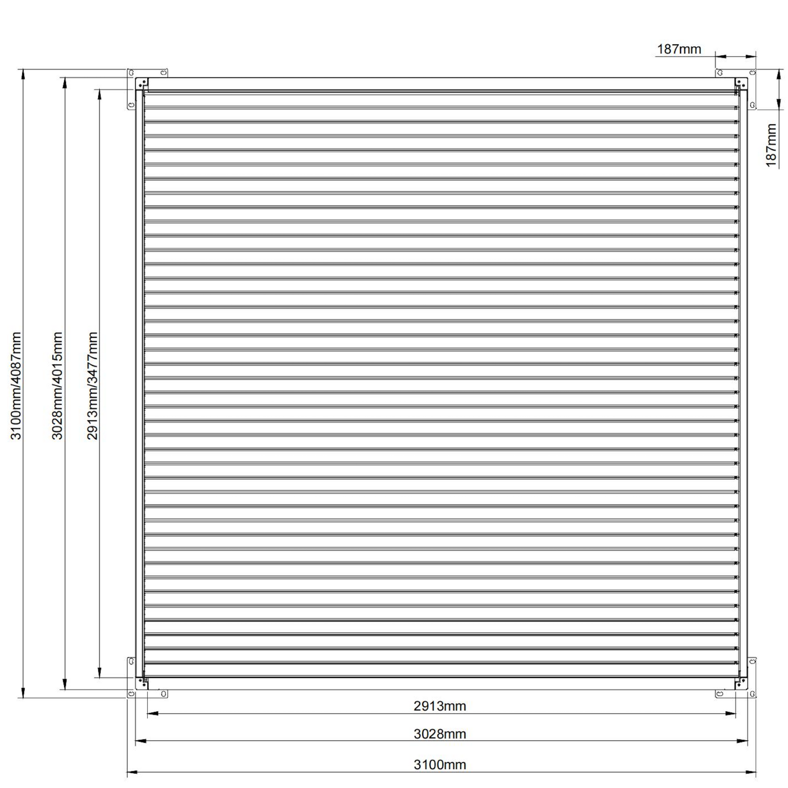 Athena Deluxe Aluminium Pergola - 3m x 3m | ATM Living