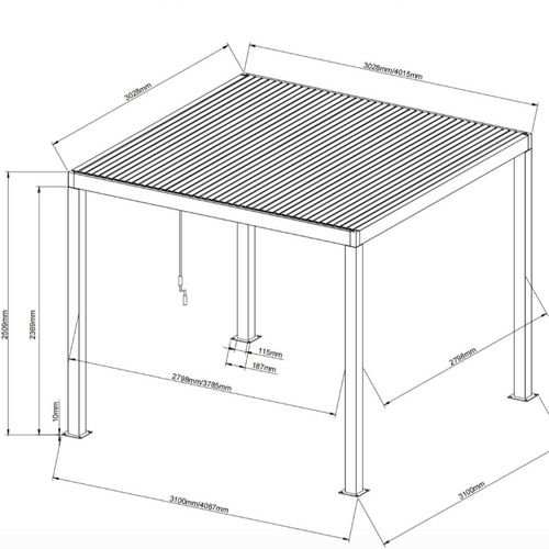 Athena Deluxe Aluminium Pergola - 3m x 4m | ATM Living