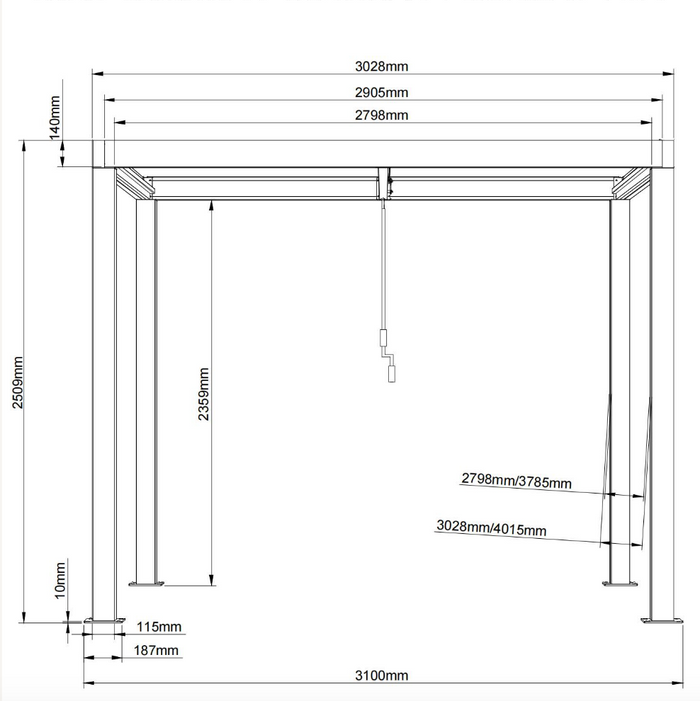 Athena Deluxe Aluminium Pergola - 3m x 4m | ATM Living