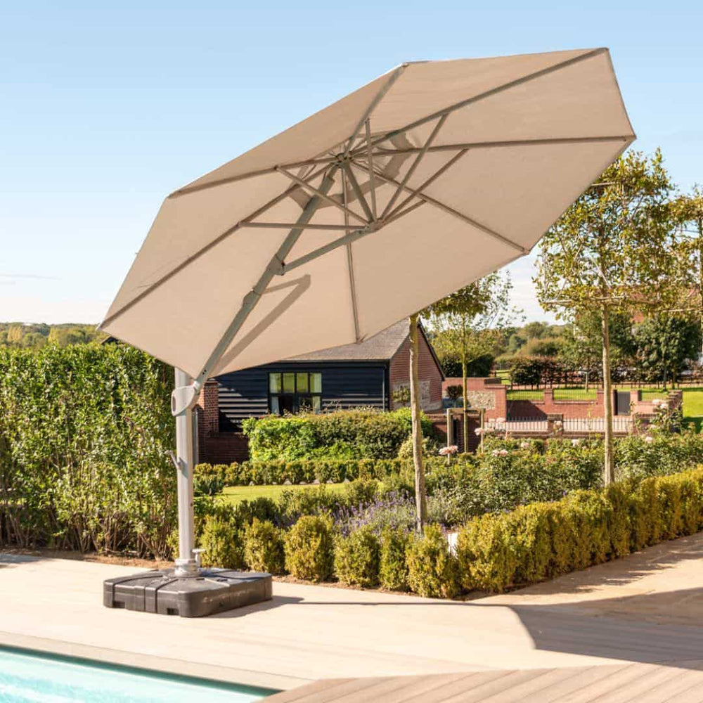 Zeus 3.5m Round Rotating Cantilever Parasol & LED Lights | ATM Living